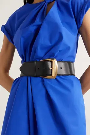 Alexander McQueen Geometric Buckle Leather Belt