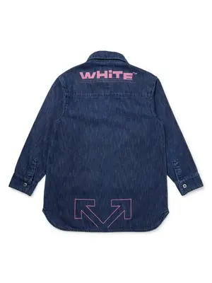 Off-White Logo Denim Shirt Dress