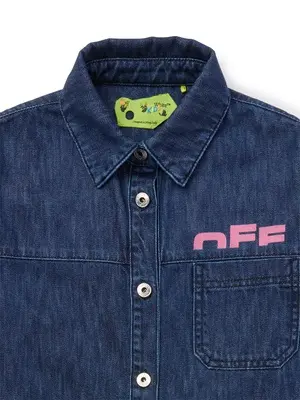Off-White Logo Denim Shirt Dress