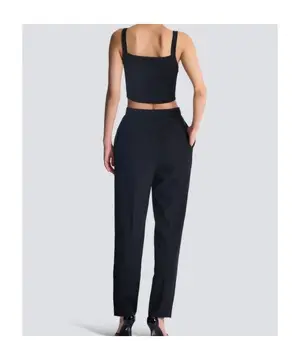 Balmain Knit Bralette Top With Engraved Zipper - Black