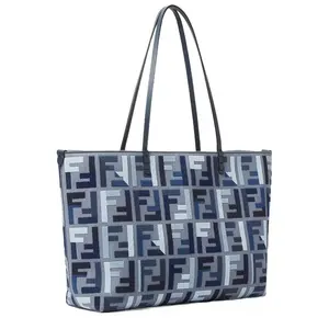 Fendi Roll Ff Embossed Large Tote Bag - Blue
