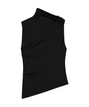 COURREGES Draped Jersey Tank Top
