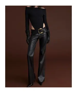 ANIYE BY Off-shoulder Ribbed Knit Long-sleeved Bodysuit