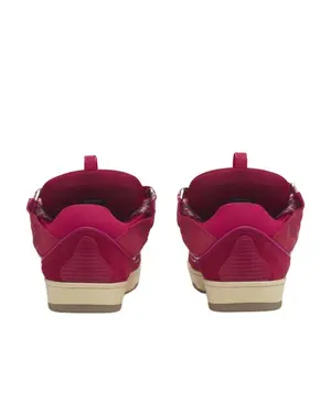 LANVIN Curb Chunky Leather Sneakers - Red