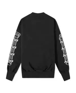 Aries Logo Printed Crewneck Sweatshirt - Black