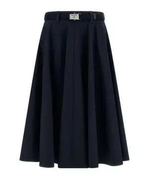 Prada Belted Midi Skirt