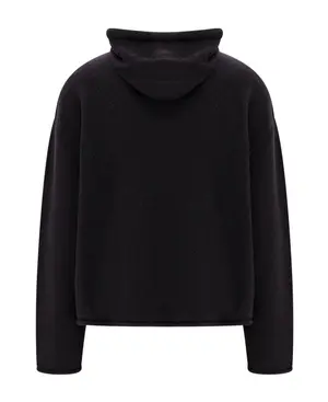 MAISON MARGIELA Textured Logo Hoodie - Black