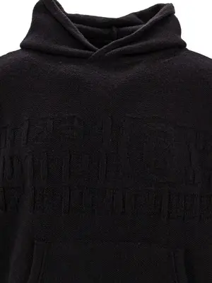 MAISON MARGIELA Textured Logo Hoodie - Black