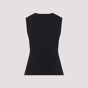 Max Mara V-neck Button-up Gilet - Black