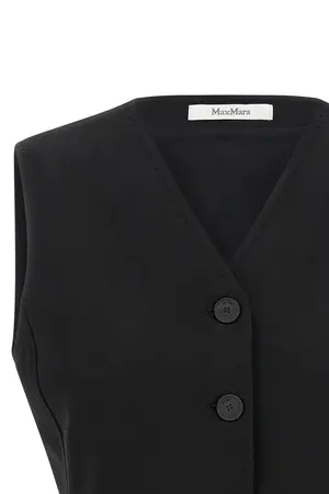 Max Mara V-neck Button-up Gilet - Black