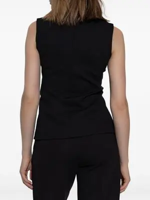 Max Mara V-neck Button-up Gilet - Black