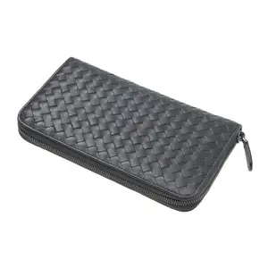 Bottega Veneta Dark Gray Braided Wallet