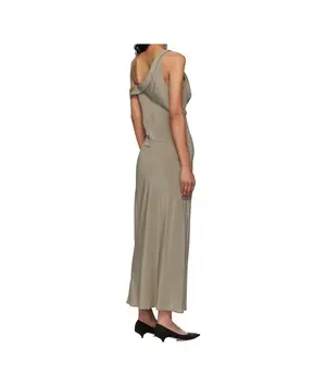 ST. AGNI Long Dress With Train And Asymmetrical Neckline