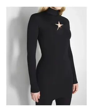 MUGLER Star Cut-out Long Sleeve Dress