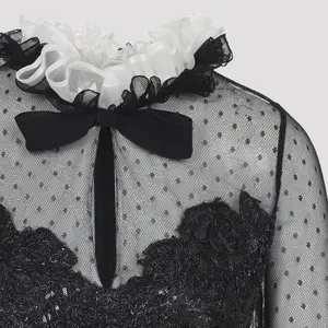 Giambattista Valli Embroidered Ruffled-collar Dress