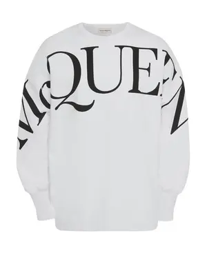 Alexander McQueen Logo-print Long-sleeve Sweatshirt - White