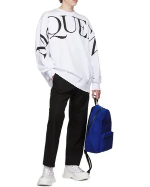 Alexander McQueen Logo Print Oversized Sweatshirt - White