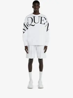 Alexander McQueen Logo Print Oversized Sweatshirt - White