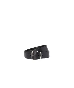 Miu Miu Engraved Logo Buckle Leather Belt - Black