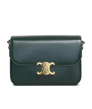 Celine Classique Triomphe Bag In Shiny Calfskin - Amazon Green