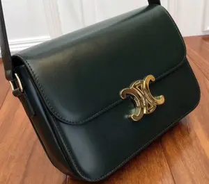 Celine Classique Triomphe Bag In Shiny Calfskin - Amazon Green