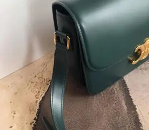 Celine Classique Triomphe Bag In Shiny Calfskin - Amazon Green