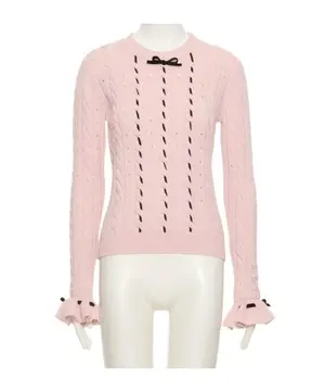 Valentino Garavani Cable Knit Sweater With Bow Detail