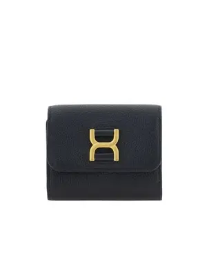 Chloé Logo-buckle Leather Wallet - Black
