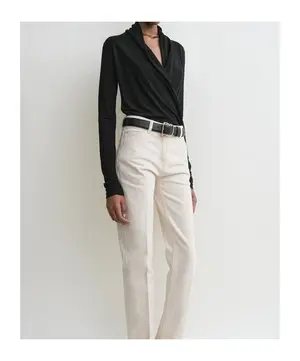 TOTEME Overlapped Jersey Blouse - Black