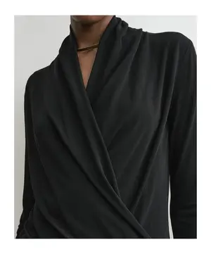 TOTEME Overlapped Jersey Blouse - Black
