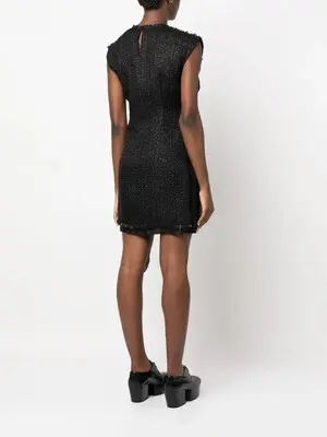 LANVIN Frayed Raffia-tweed Minidress