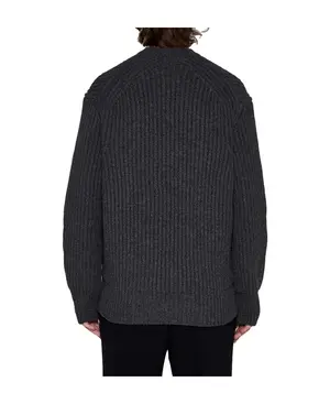 Alexander McQueen Oversized Crewneck Woolen Jumper - Black