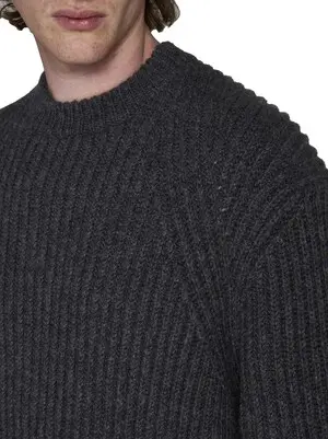 Alexander McQueen Oversized Crewneck Woolen Jumper - Black