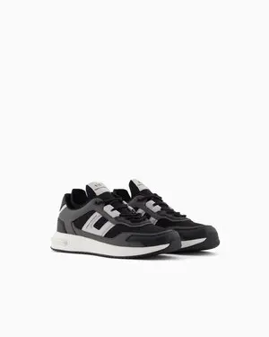 Armani Exchange Lace-up Sneakers With Contrasting Details