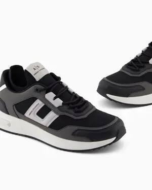 Armani Exchange Lace-up Sneakers With Contrasting Details