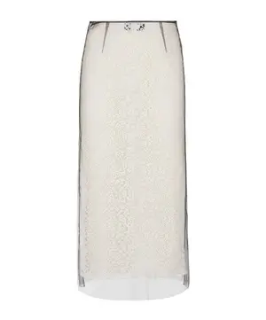 Fendi Lace Detailed Layered Midi Skirt - White