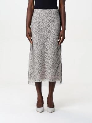 Fendi Lace Detailed Layered Midi Skirt - White