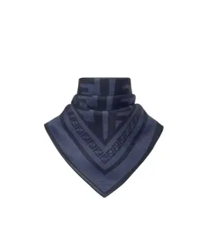 Fendi Ff Printed Square Bandana - Blue
