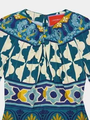 La DoubleJ Superflare Blouse With Horn Sleeves And Printed Design