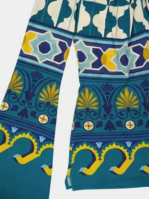 La DoubleJ Superflare Blouse With Horn Sleeves And Printed Design