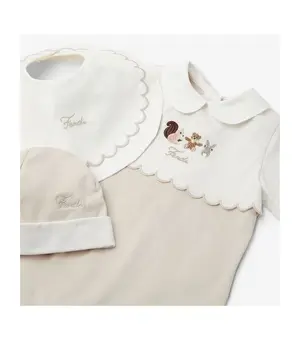 Fendi Baby Set With Squirrel Embroidery