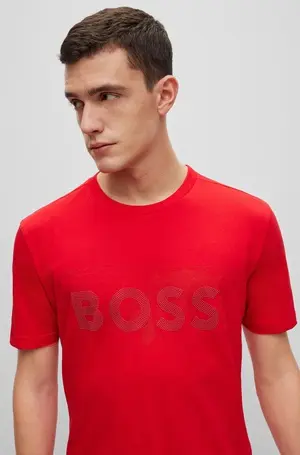 Hugo Boss Logo-studded Cotton T-shirt - Red