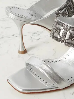 Manolo Blahnik Embellished Square-toe High-heeled Sandals