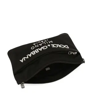 Dolce & Gabbana Logo Print Zipped Clutch Bag