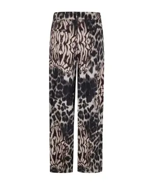 PIERRE-LOUIS MASCIA Animal Print Wide Leg Trousers - Black