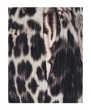 PIERRE-LOUIS MASCIA Animal Print Wide Leg Trousers - Black
