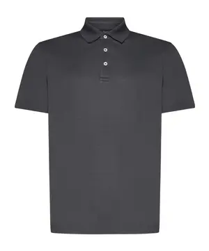 Herno Short-sleeved Knitted Polo Shirt - Black