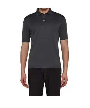 Herno Short-sleeved Knitted Polo Shirt - Black
