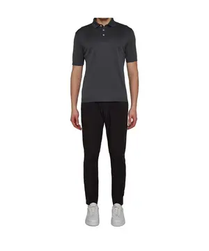 Herno Short-sleeved Knitted Polo Shirt - Black