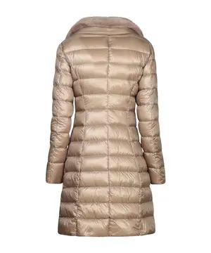Herno High-neck Down Coat With Removable Faux Fur Collar - Beige